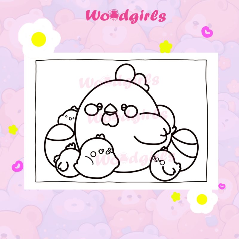 'Chicken Family' Coloring Book - WoldGirls Official